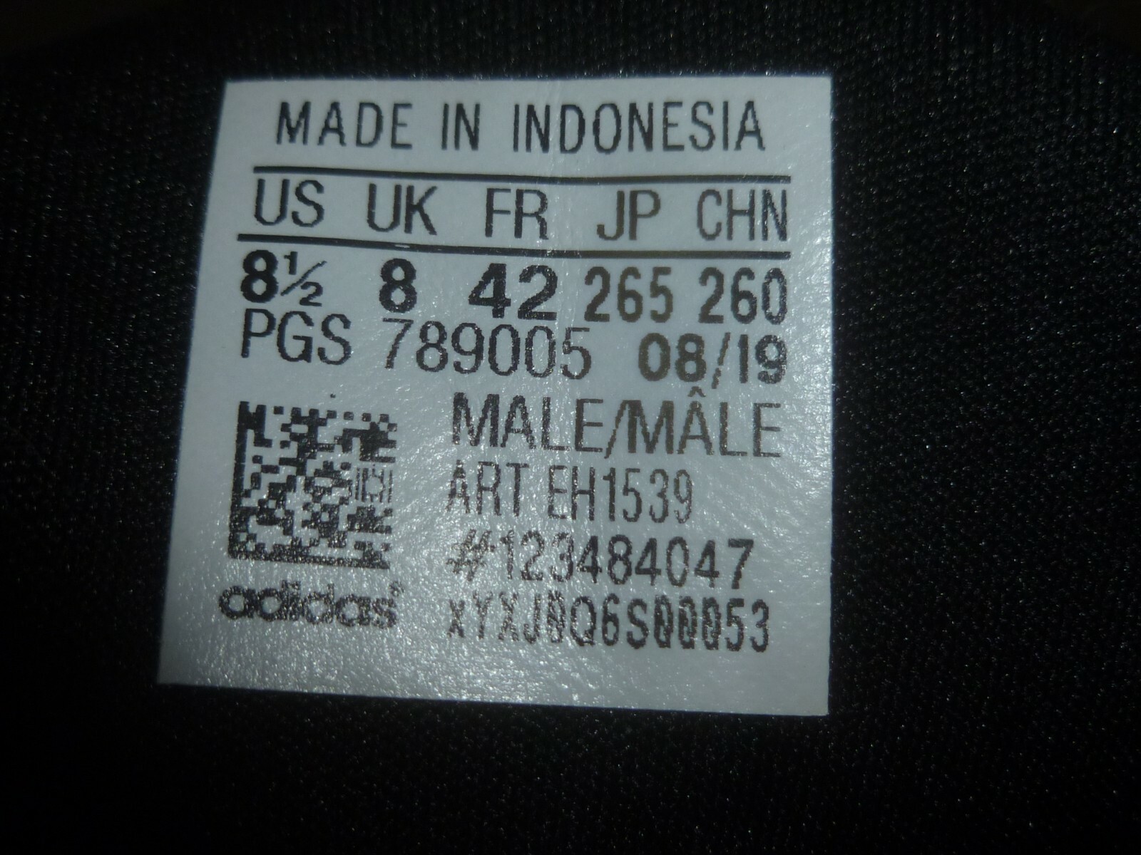 ADIDAS CLOUDFOAM PGS 789005 SHOES SIZE 8 1/2 MENS RUNNING BLACK ...