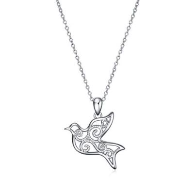 Sterling Silver Filigree Peace Dove Bird Necklace Pigeon Jewelry for ...