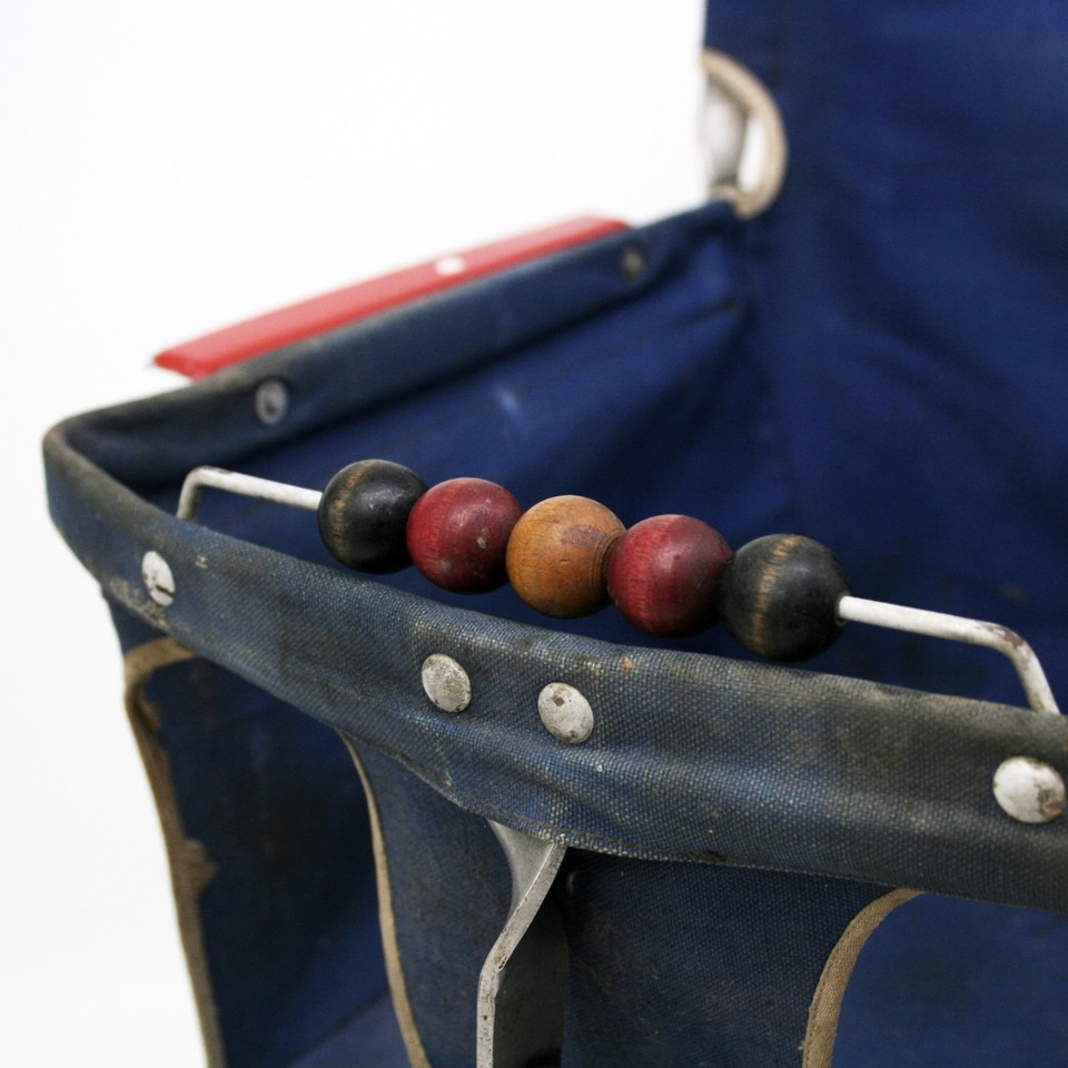 Vtg Folda Rola Mid-Century Baby Stroller Walker Blue Flair Fenders Red ...