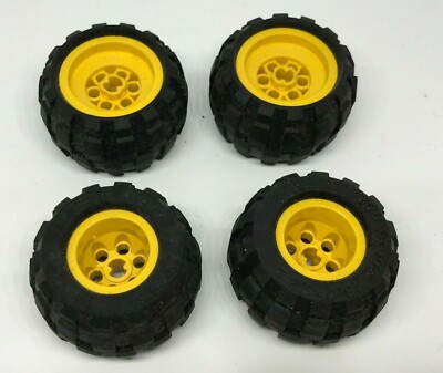 LEGO Technic : lot 4x Roue + Pneu 43.2 x 28 S - Réf 6580c01 - Set 8457 ...