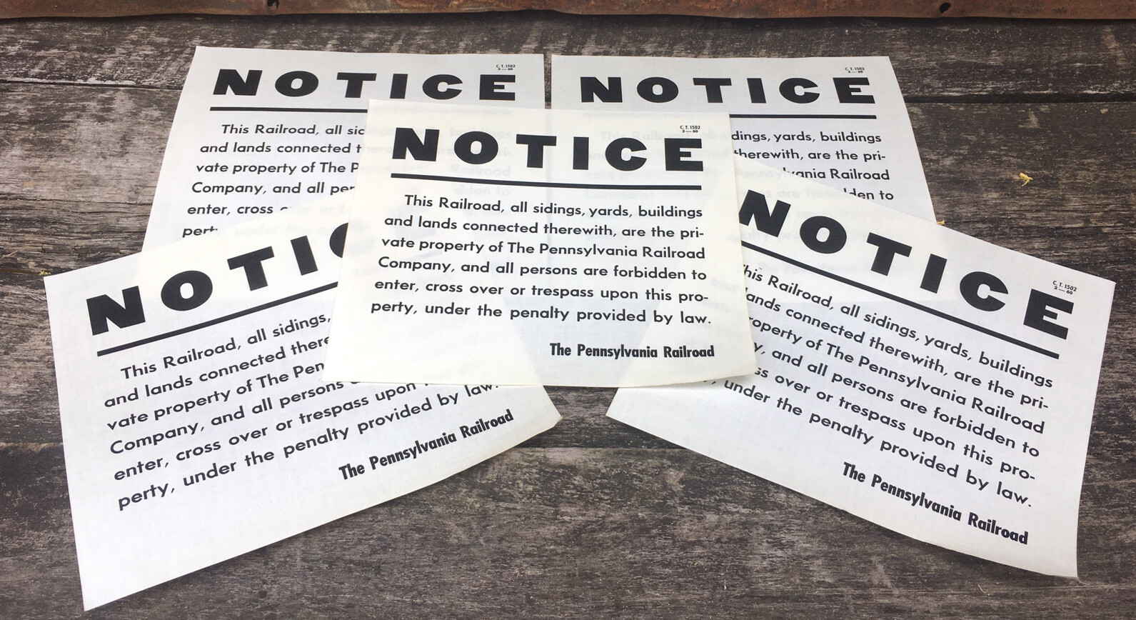 Lot Of 5 Pennsylvania Railroad Signs PRR No Trespassing Sign Unused ...