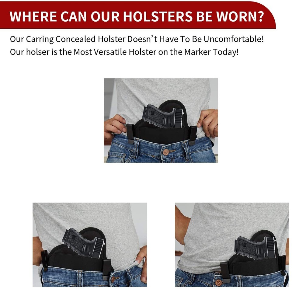 Tactical Right Left Handed Concealed Carry Holster IWB Clip Pancake Gun ...