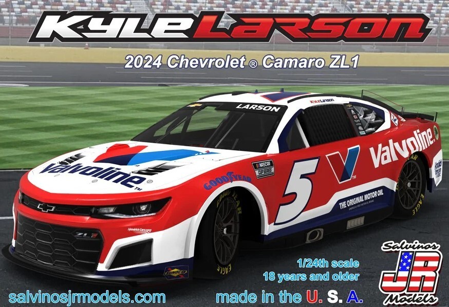 Kyle Larson Valvoline 5 2024 Chevy Camaro ZL1 1:24 scale stock car ...