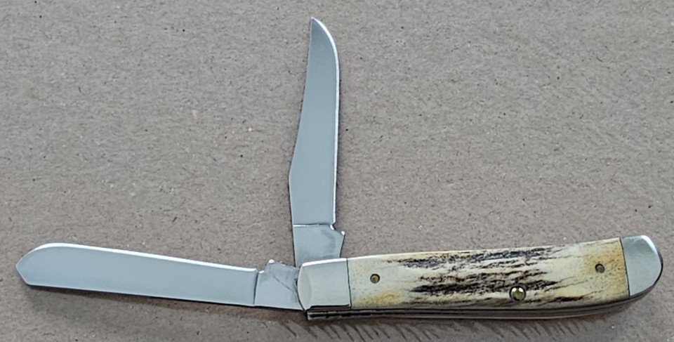 CASE XX #5207 SS Hearty Stag Mini Trapper Pocket Knife MINT + Store ...