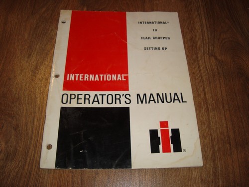 IH International Harvester 10 Flail Chopper Setting Up Operators Manual | eBay