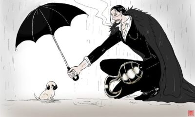 ONE PIECE sir crocodile cigar holding umbrella Custom Gaming Mat Desk ...