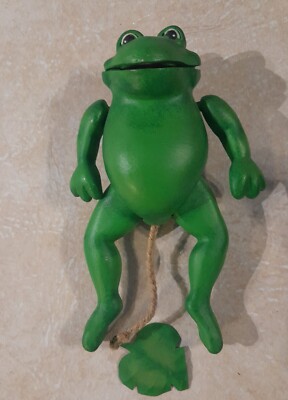 Toy Frog with Lily Pad Pull String | eBay