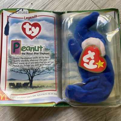 McDonalds Legend Peanut The Royal Blue Elephant TY Beanie Baby 1995 | eBay