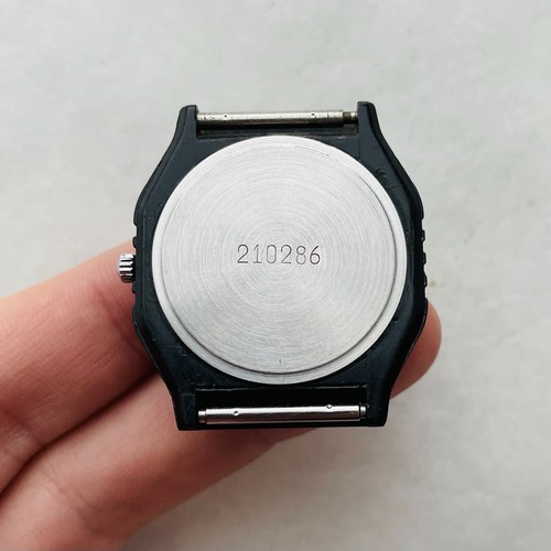 RARE POLJOT P2456 Quartz Plastic USSR Watch Black Soviet Vintage Old ...