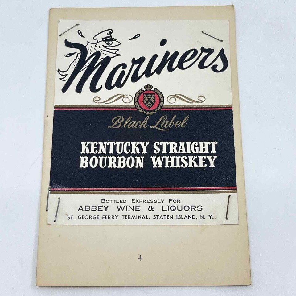 Mariners Black Label Whiskey Label Abbey Wine and Liquors Staten Island ...