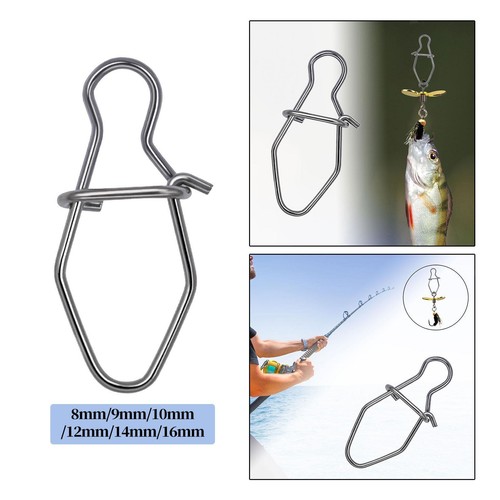 100Pcs Fishing Snaps for Freshwater Saltwater Lure Clips Connector High ...