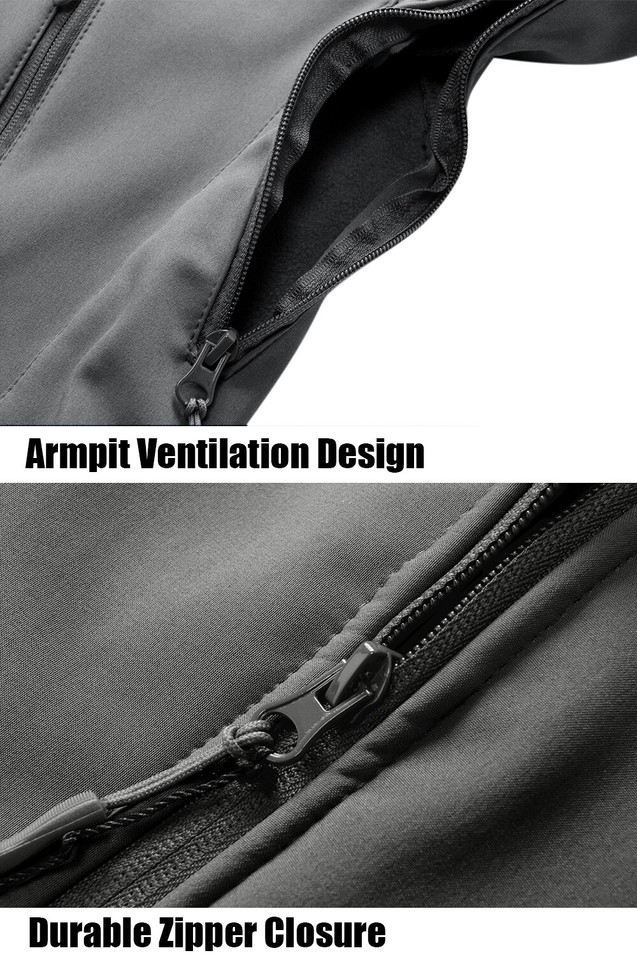 Mens Outdoor Hiking Training Jacket Winter Softshell Work Coat Fall ...