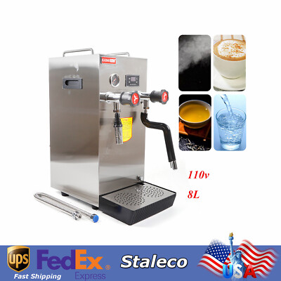 8L Commercial Milk Frother Steamer Full-Automatic Boiling Water ...