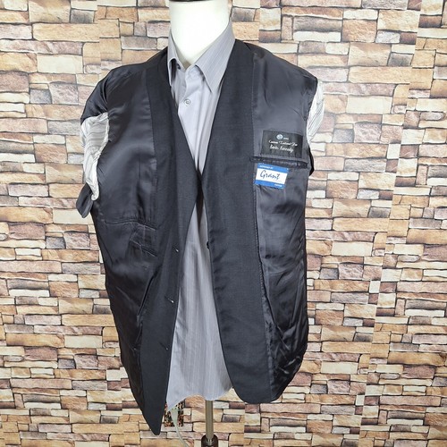 Bespoke Jacket Blazer Mens 44S Black Surgeon Cuffs 3 Button Wool ...