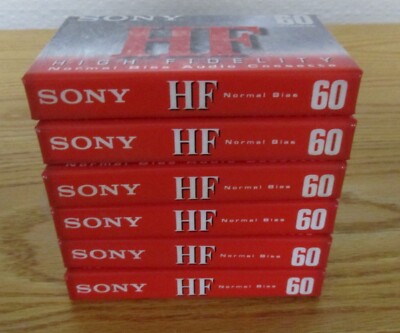 SONY HIGH FIDELITY HF 60 MINUTE BLANK CASSETTE TAPES NEW SEALED Set of ...