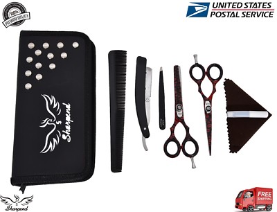 RED LIPS PRO ORIGINAL BARBER HAIR DRESSING SCISSORS SHEARS 5.5" BARBER ...