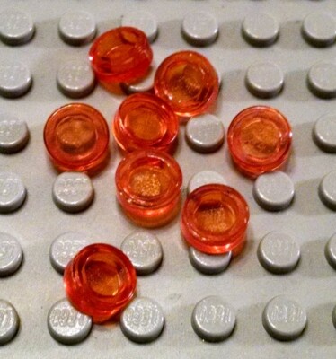 LEGO Lot of 8 Translucent Orange 1x1 Round Tile Pieces | eBay