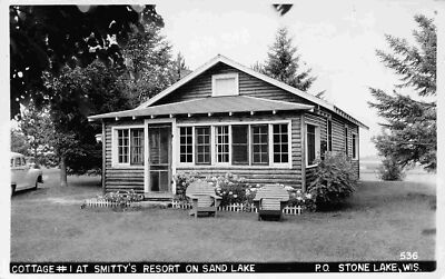 Smitty's Resort Cottage Sand Lake Stone Lake Wisconsin 1953 Real Phot0 ...
