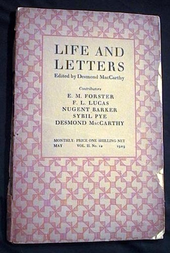 1929 E.M. FORSTER SYBIL PYE DESMOND MacCARTHY NUGENT BARKER F.L. LUCAS ...