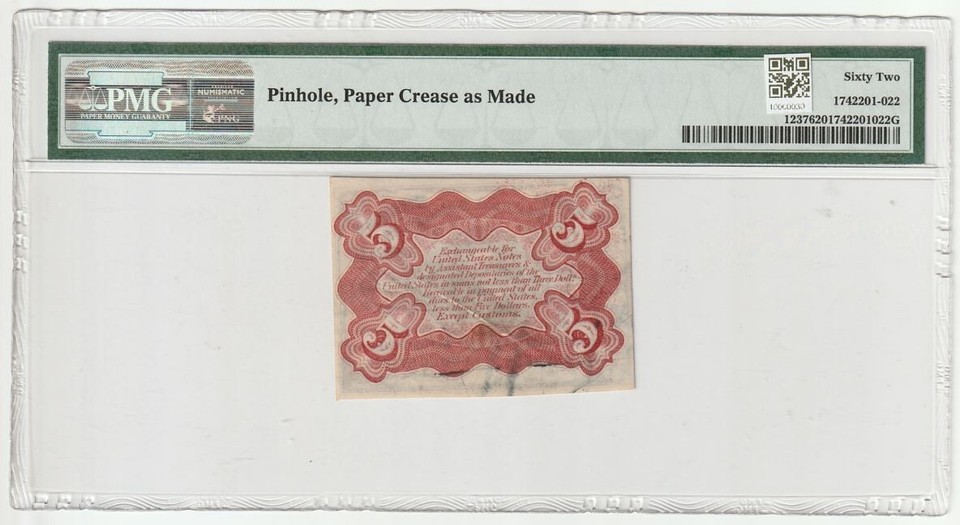Fr. 1237 5-Cents 3rd Issue | Red Back | “a” on Front Fractional Note ...