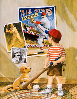 (11 x 14) Art Print J1145 BOB BATES Baseball | eBay