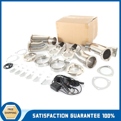 Dual Electric Exhaust Valve Control Valve 3" Y Pipe Motor Kit w/ Manual ...