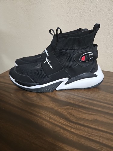13M - Champion Men's XG Pro High Top Slip-On Athletic Shoe Black White ...