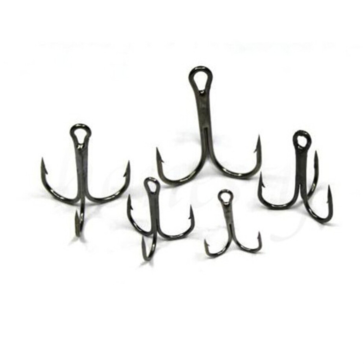 12/50/100pcs Fishing Hook Sharpened Treble Hooks 6 Sizes Available 2/4 ...