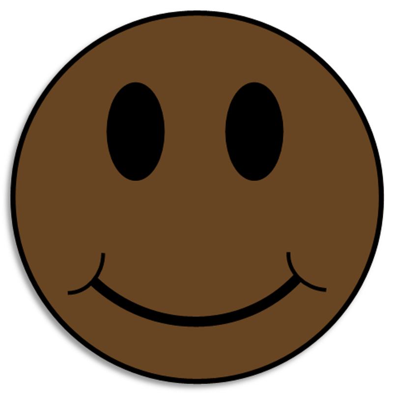 Dark Brown Smiley Face - 100 Pack Circle Stickers 3 Inch - Smile Happy ...