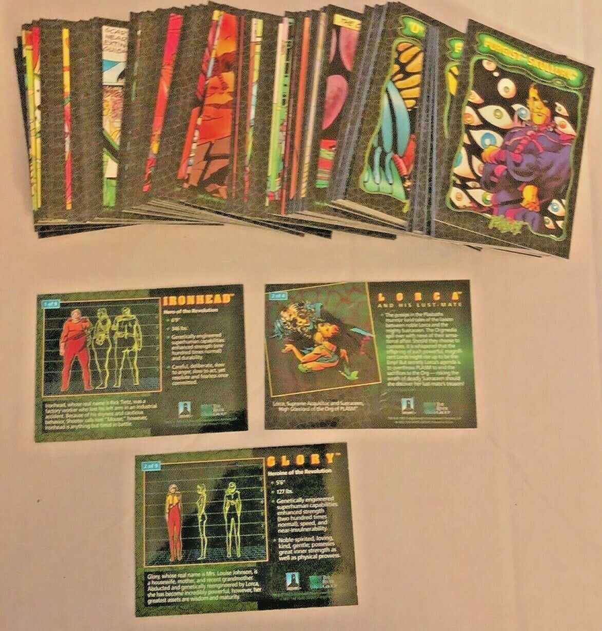 Defiant Plasm Zero 1993 Issue Complete 150 Card Set Lorca Embossed + 2 ...