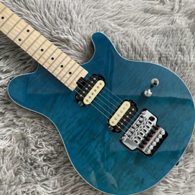 Custom Ol Electric Guitar Blue Quilted Maple Top Maple Fretboard FR ...