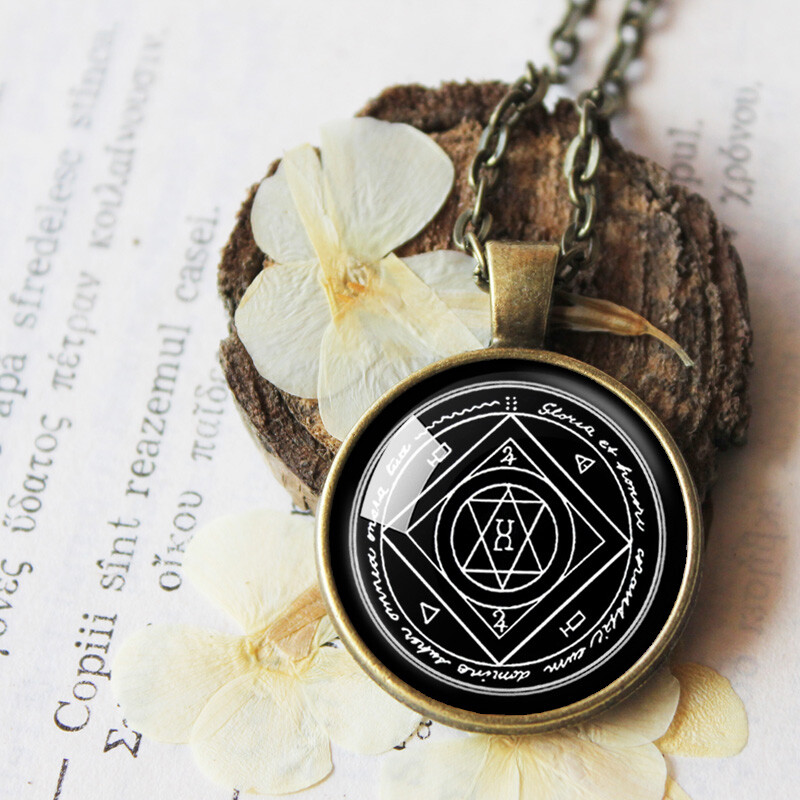 Pewter Talisman for Good Luck Pendant - Key of Solomon Seal of Magic ...
