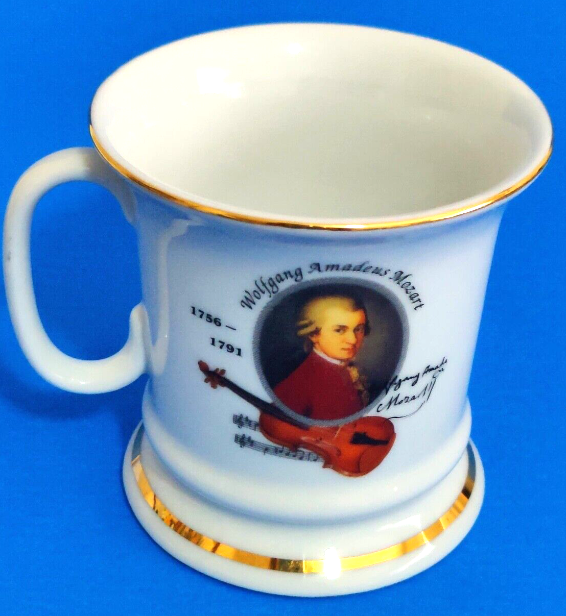 REUTTER PORCELAIN GERMANY WOLFGANG AMADEUS MOZART COFFEE TEA MUG 3.75 ...
