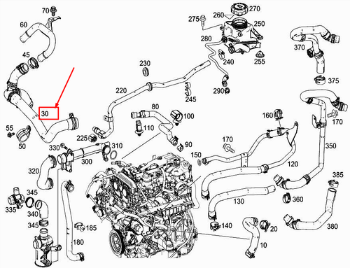 NEW Mercedes-Benz GLC X253 Engine Coolant Hose A2742002782 | OE