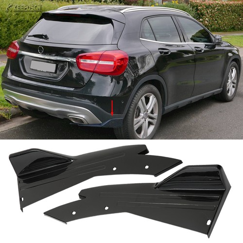 For Mercedes Benz GLA GLC Gloss 2x Rear Bumper Side Skirt Spoiler ...