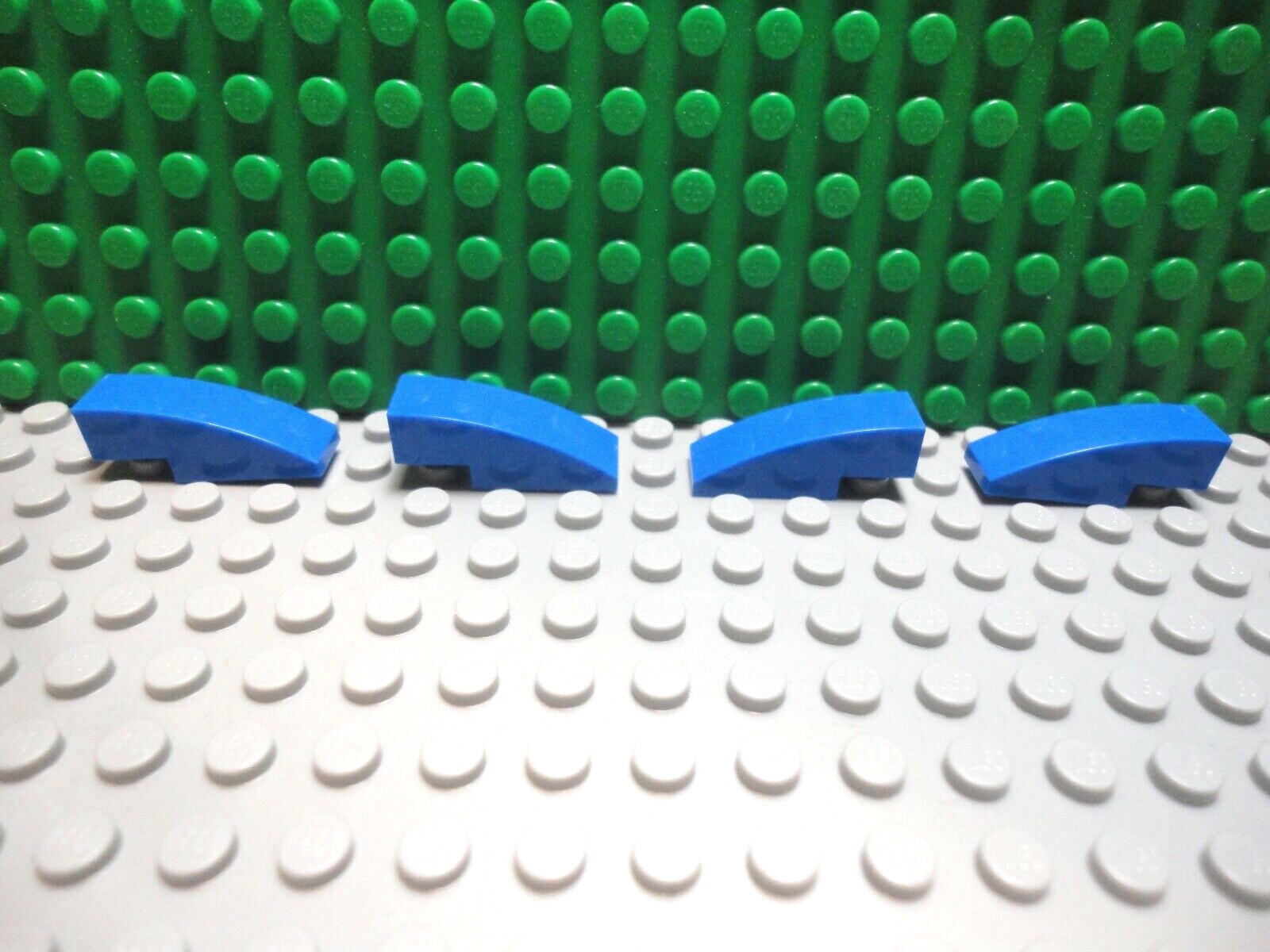 Lego 4 Blue 3x1 Curved Smooth Slopes brick block NEW | eBay