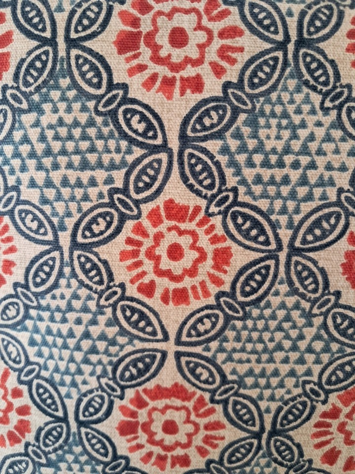 18" Cushion Cover Block Print iliv fabric in Stardust Chilli | eBay UK