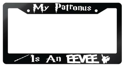 My Patronus Is An Eevee Glossy Black Plastic License Plate Frame Harry ...