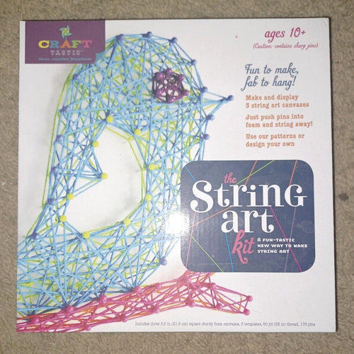 🐦 NEW String Art Kit Crafts Kids Age 10+ 3 Projects Canvas Bird Fun ...
