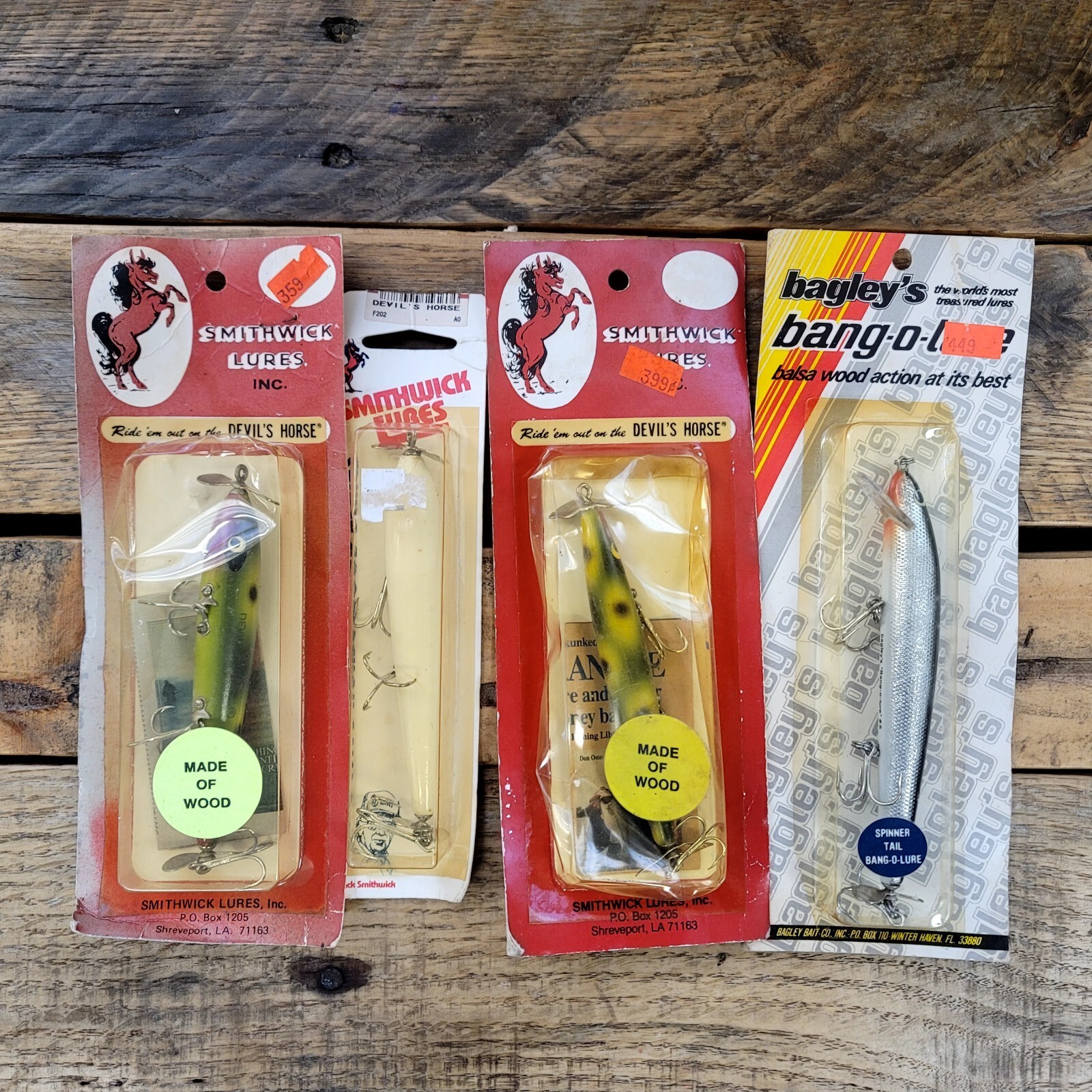 Vintage Old Stock Smithwick Lures Bagley's Lures Wood Fishing Lure Lot ...