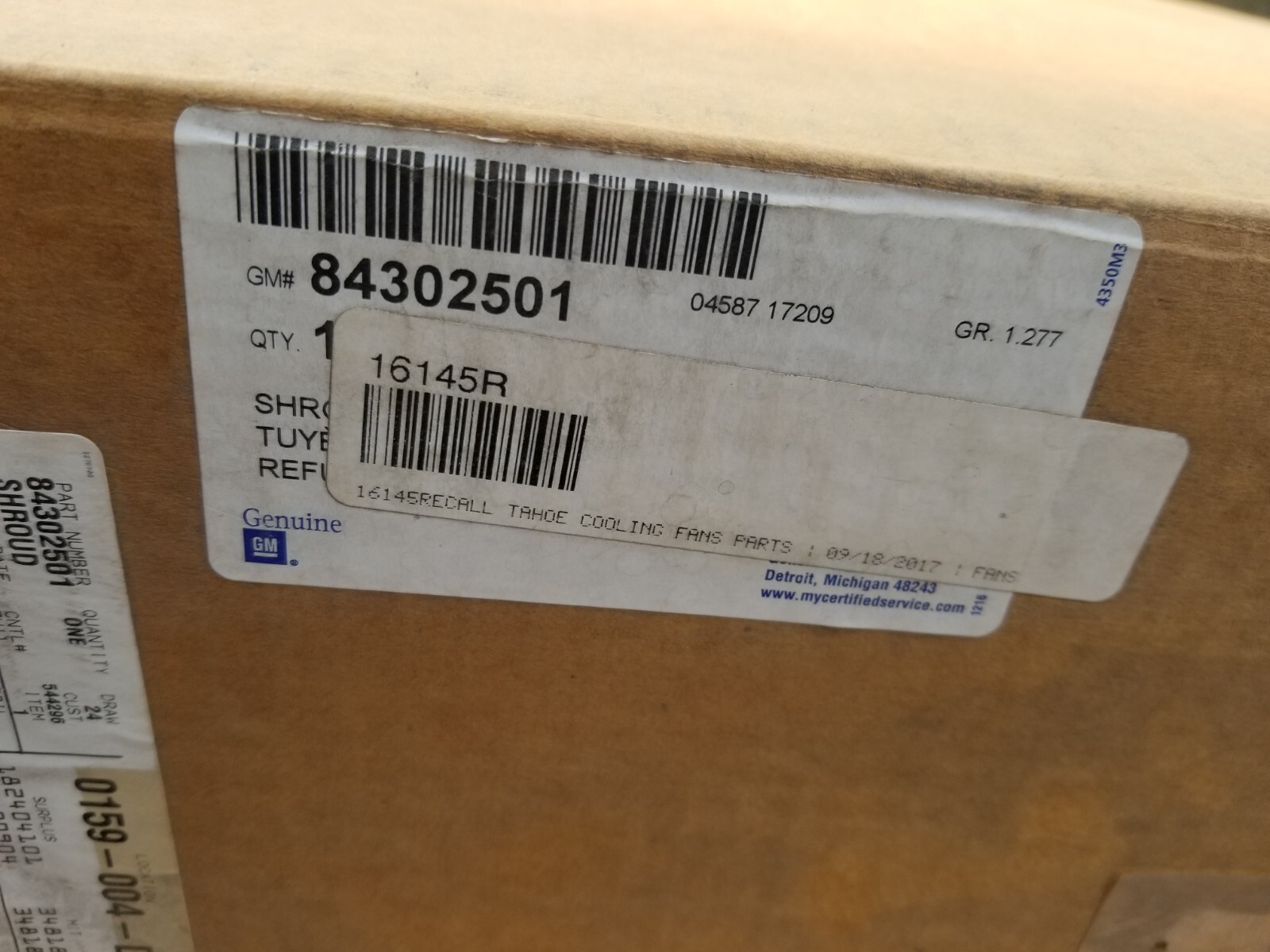 New 84302501 Genuine GM Fan Shroud OEM Suburban Tahoe Escalade Police ...