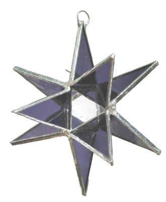 3D Star Leadlight stained glass Purple decoration handmade in Australia ...