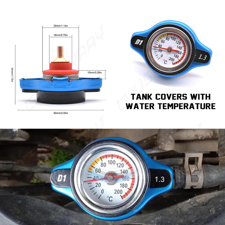 1.3 BAR Car Thermostatic Gauge Radiator Cap Cover Small Head Water Temp ...