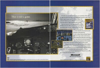 Microsoft Flight Simulator For Windows 95 Print Ad/Poster Art PC Big ...