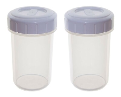 2 x Beaker Clear Plastic Beaker With Screw Top Storage Beaker Shaker ...