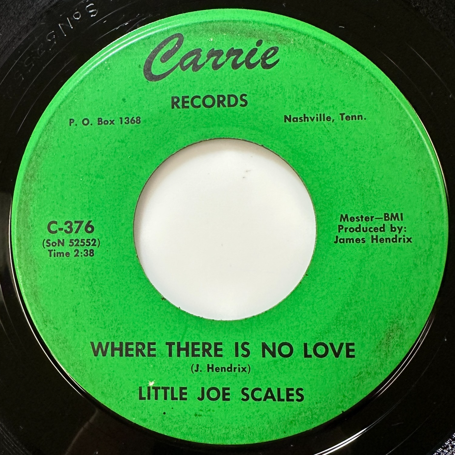 Where There Is No Love Record Little Joe Scales Carrie C-376 Northern ...