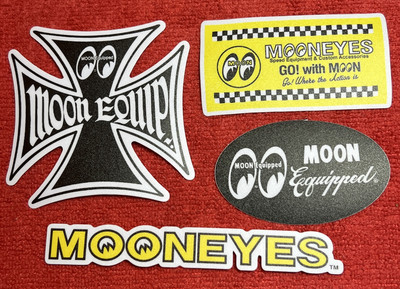 🔥 Qty 4 MoonEyes Racing MOON Eyes 3M Sticker HIGH QUALITY VTG Hot Rod ...