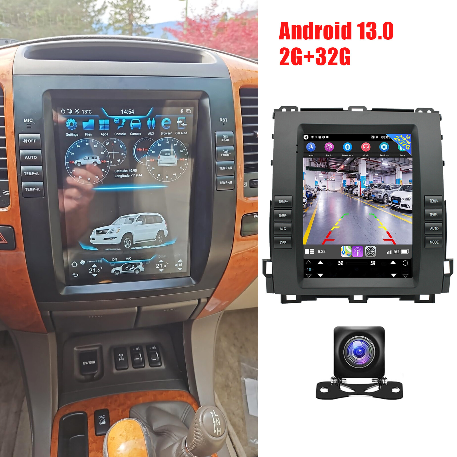 Android 13 Apple Carplay For 2002-2009 Lexus GX470 Car Radio Stereo GPS ...