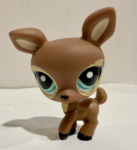 Littlest Pet Shop LPS #3583 Dark Brown Mommy Deer Fawn Blue Eyes ...