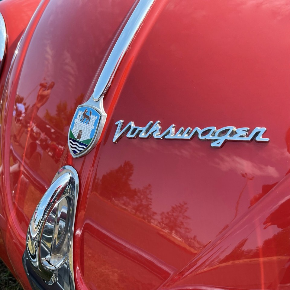 Volkswagen Chrome Metal Hood Script Emblem - 15cm VW Bug Bus Ghia Type ...